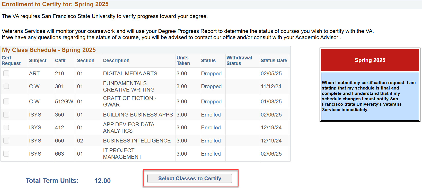 Veterans Educational Benefits Certification Request Guide | Veterans Services